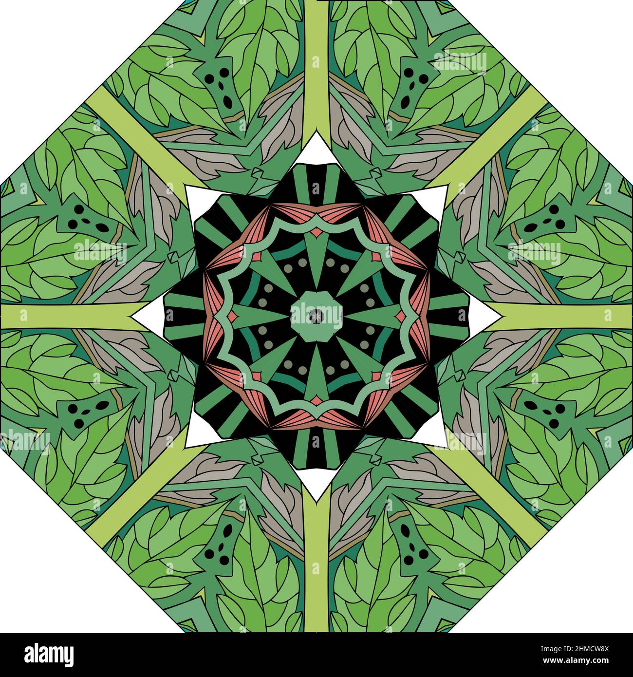 Decorative round ornaments. Unusual flower shape. Oriental vector, Anti ...