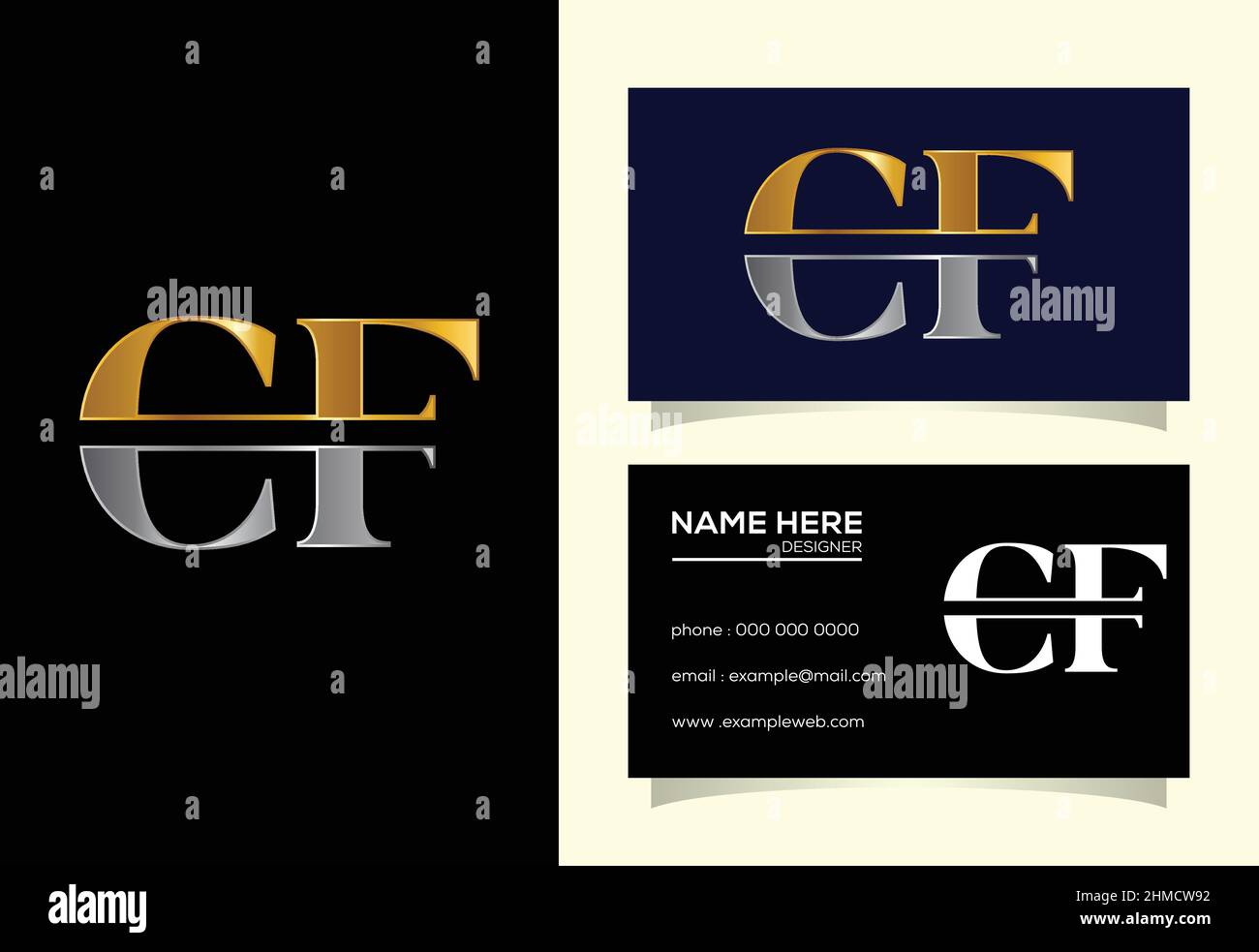 Initial Monogram Letter C F Logo Design. Graphic Alphabet Symbol For ...