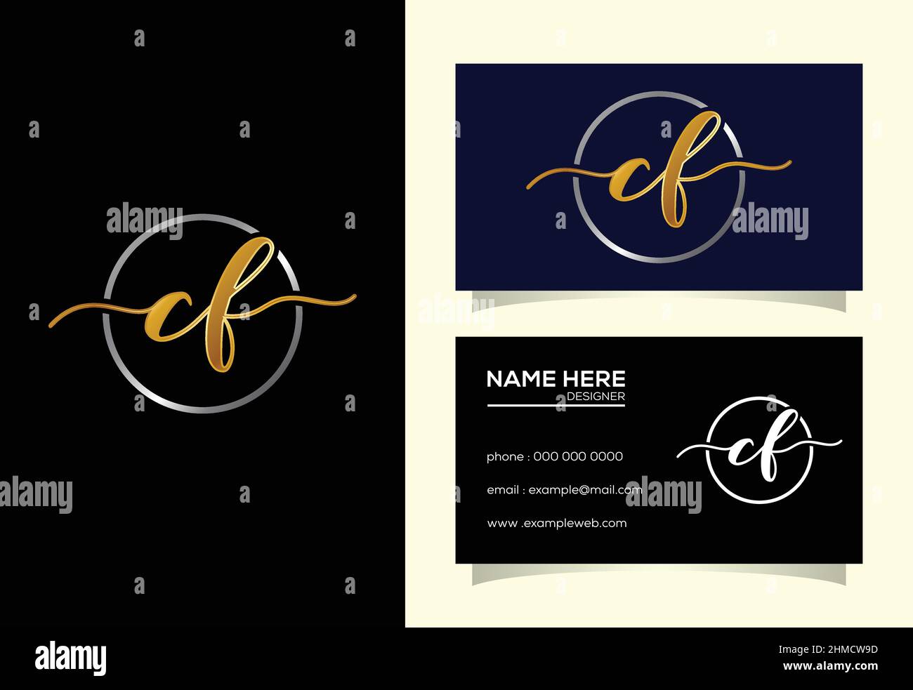 Initial Monogram Letter C F Logo Design. Graphic Alphabet Symbol For ...