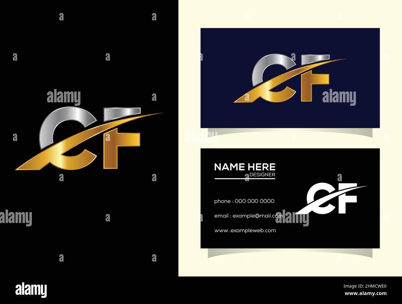 Initial Monogram Letter C F Logo Design. Graphic Alphabet Symbol For ...