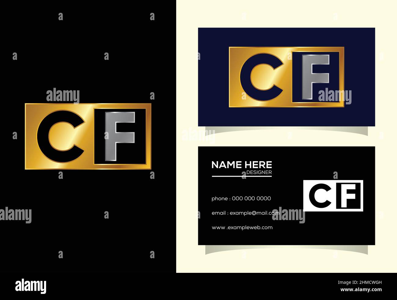 Initial Monogram Letter C F Logo Design. Graphic Alphabet Symbol For ...