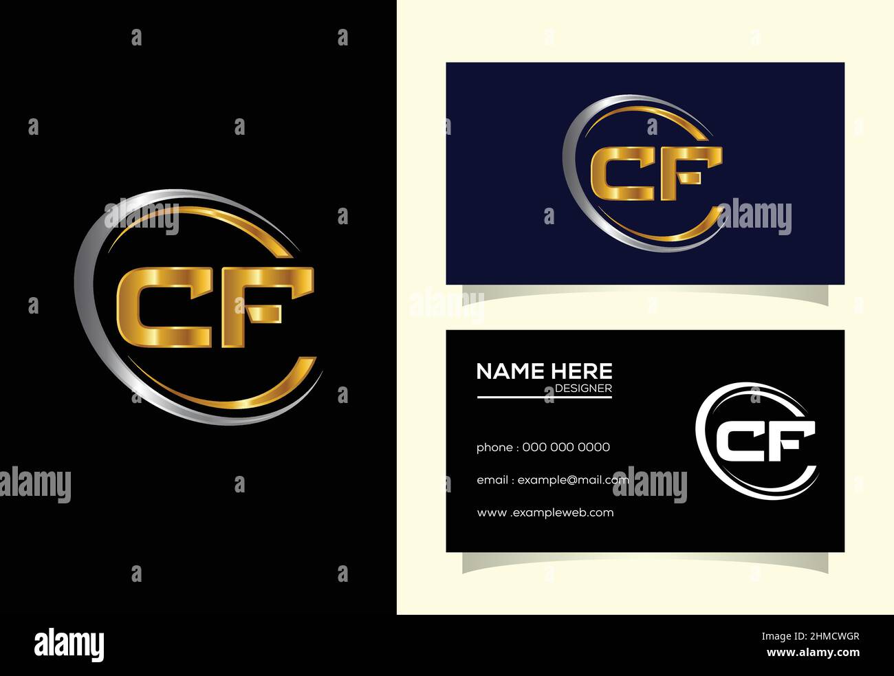 Initial Monogram Letter C F Logo Design. Graphic Alphabet Symbol For ...