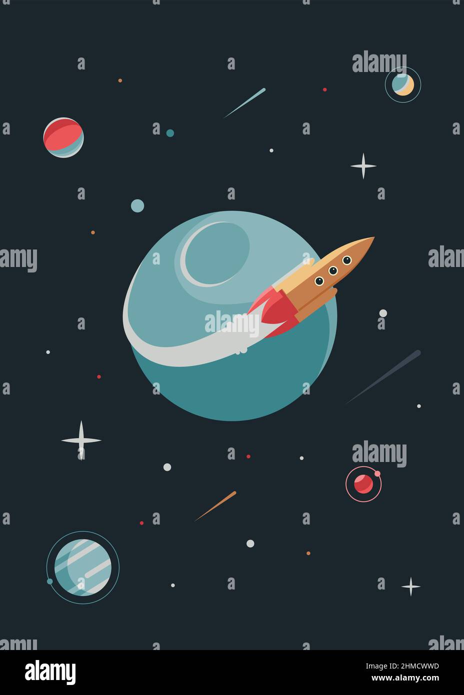 Space rocket poster hi-res stock photography and images - Alamy