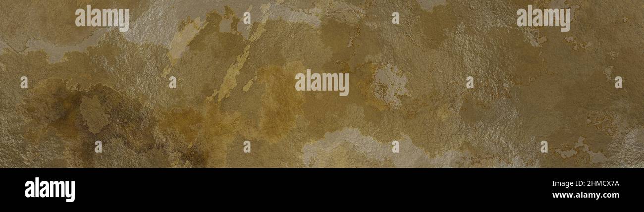 Wide Panorama Detailed Realistic Gold Copper Metal True Yellow Brown ...