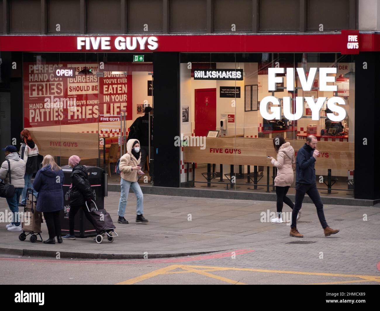 Five Guys restaurant London Stock Photo - Alamy