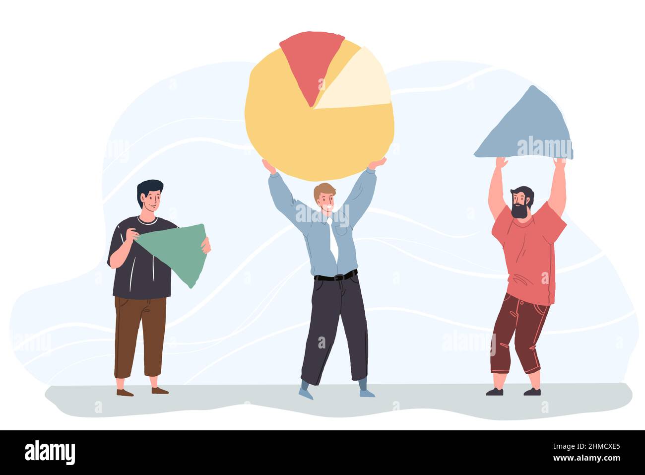 Flat cartoon characters specialists at work,online data analytics and ...