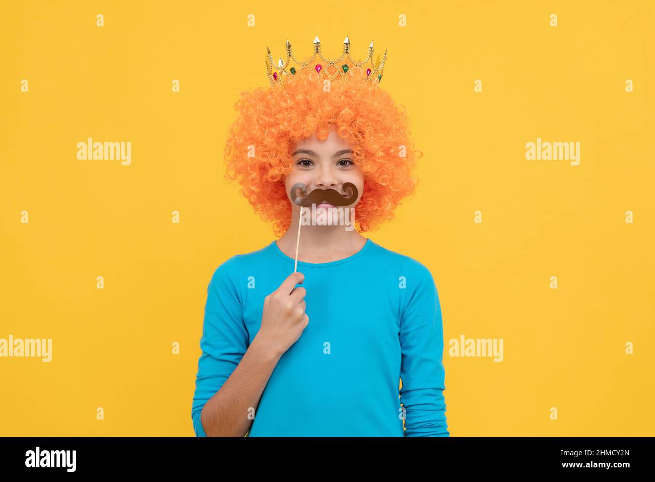 Girl with moustache hi-res stock photography and images - Alamy