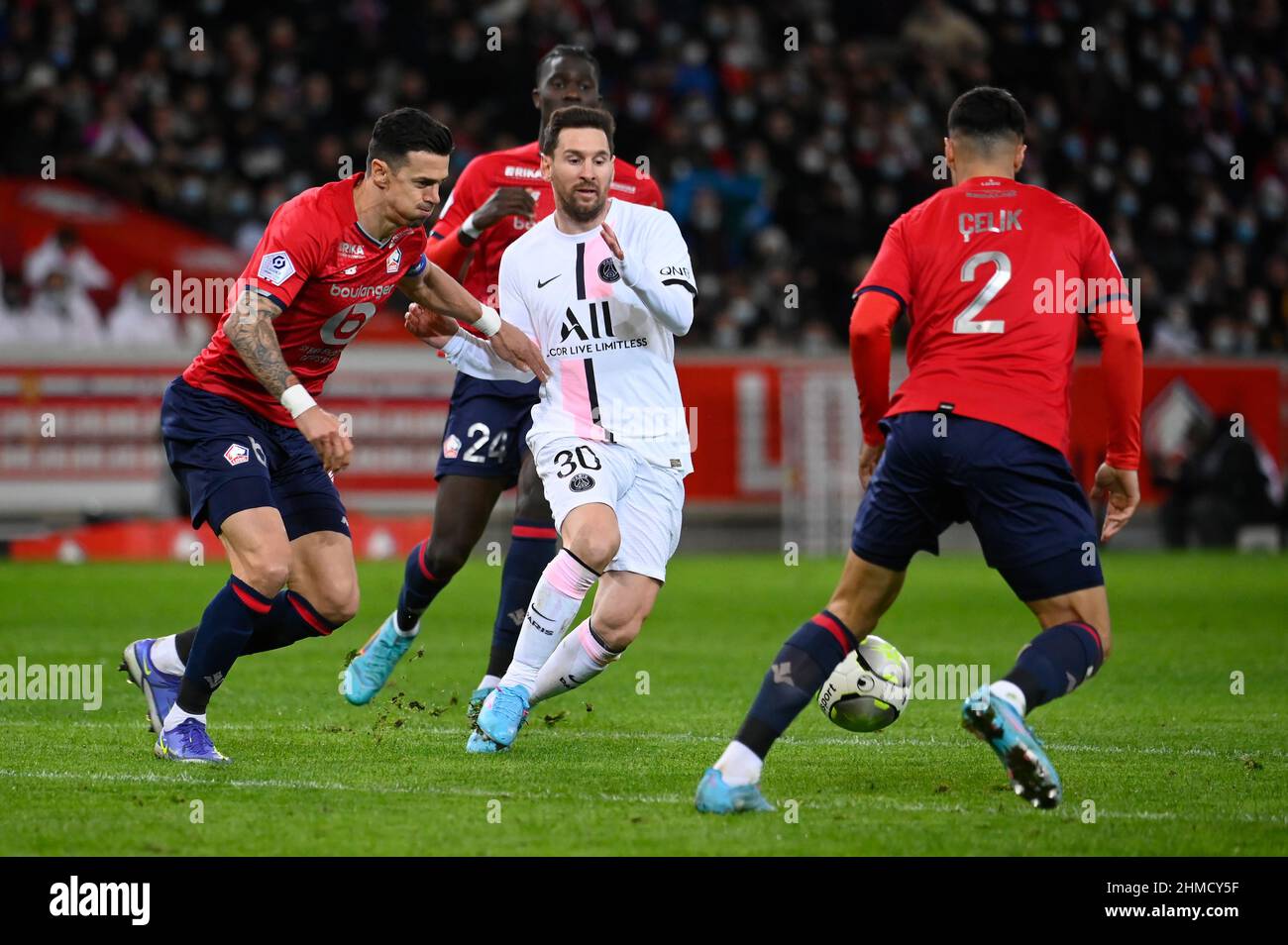 Lille- PSG Lionel Messi in action during the match between LOSC and ...