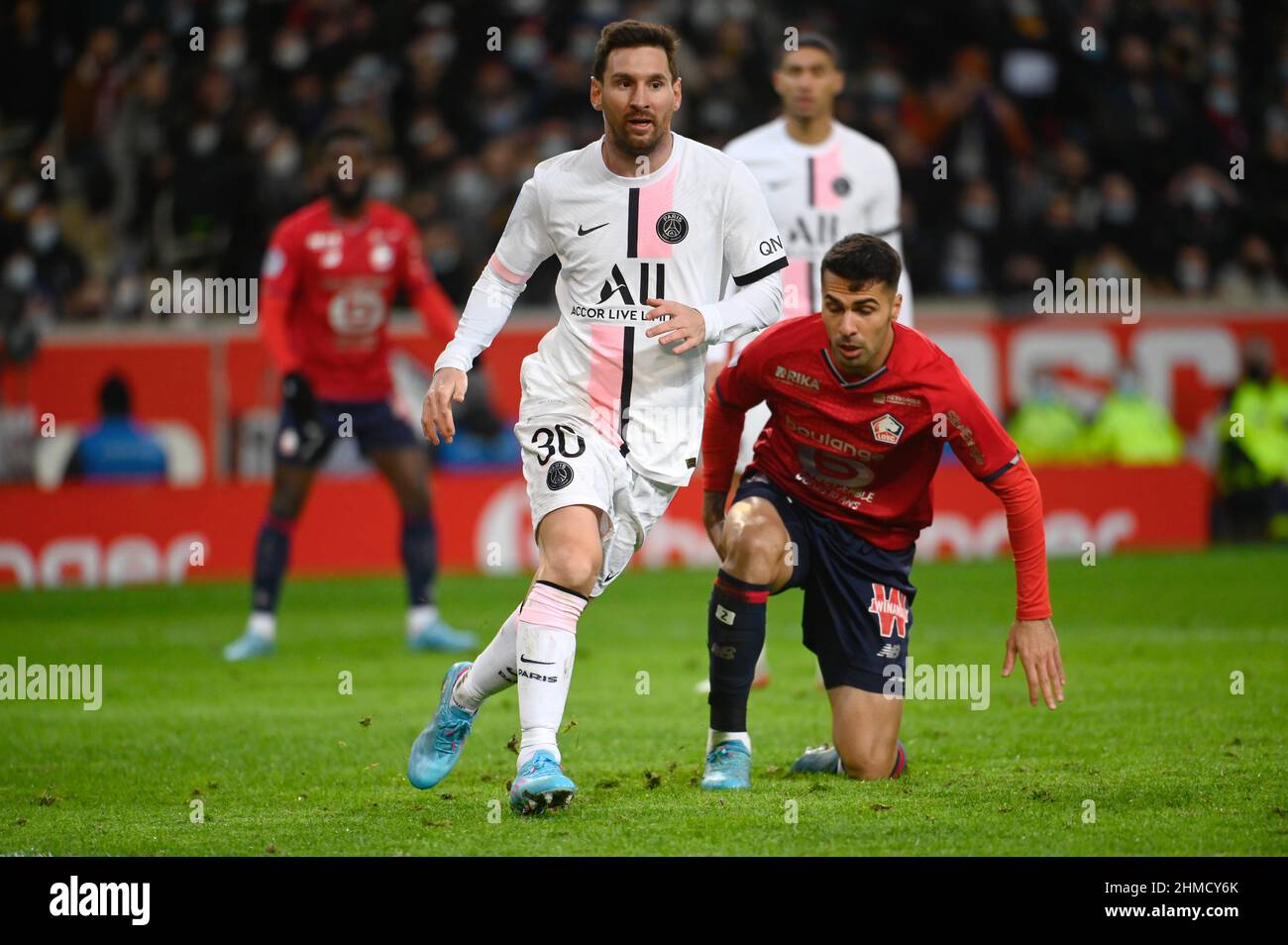 Lille- PSG Lionel Messi in action during the match between LOSC and ...