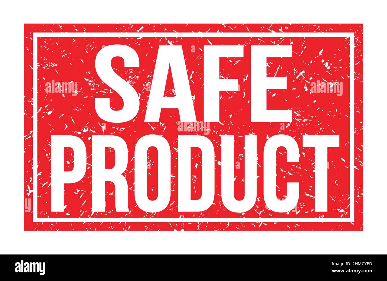 SAFE PRODUCT, words written on red rectangle stamp sign Stock Photo - Alamy
