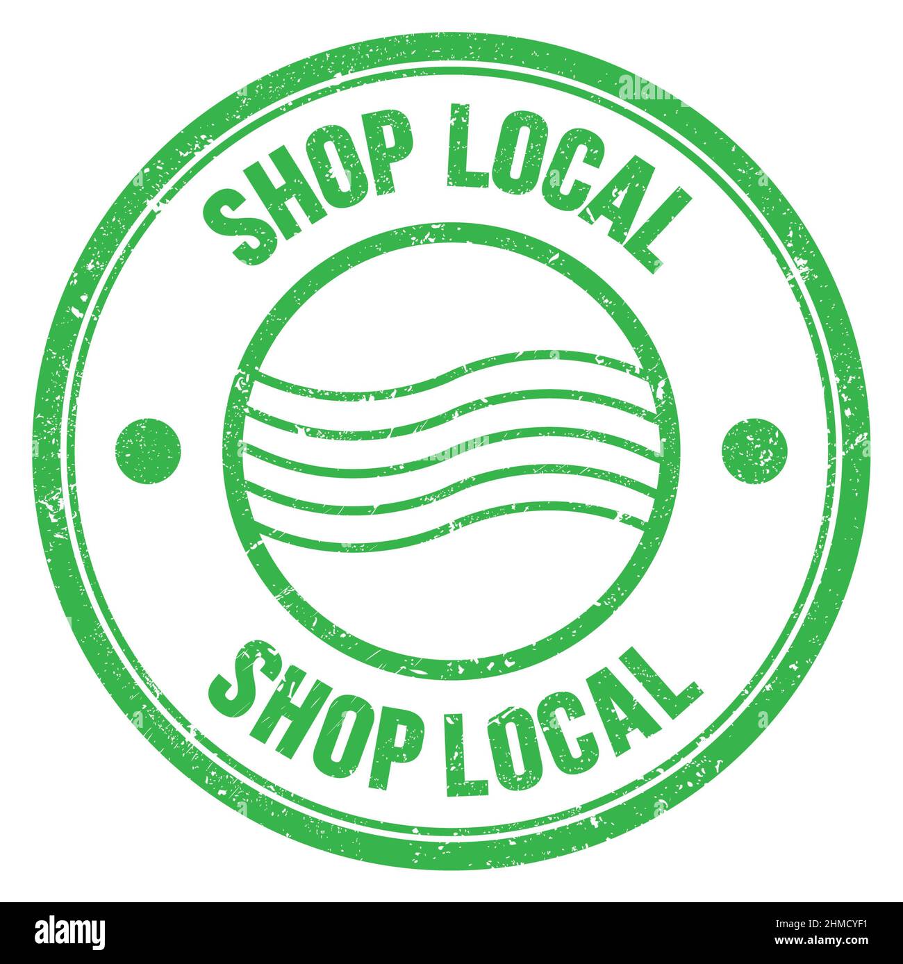 SHOP LOCAL word written on green round postal stamp sign Stock Photo ...