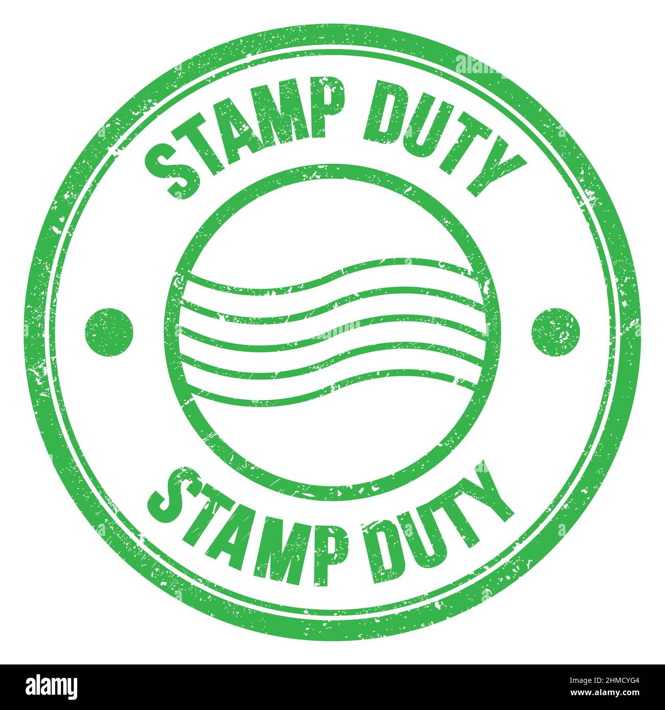STAMP DUTY word written on green round postal stamp sign Stock Photo ...