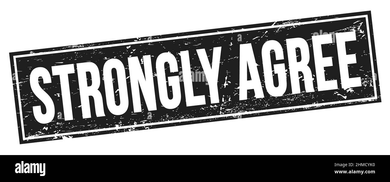STRONGLY AGREE text on black grungy rectangle stamp sign Stock Photo ...