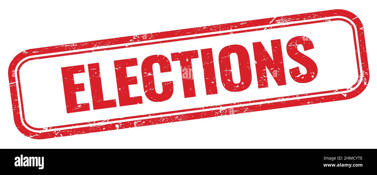ELECTIONS text on red grungy rectangle stamp Stock Photo - Alamy
