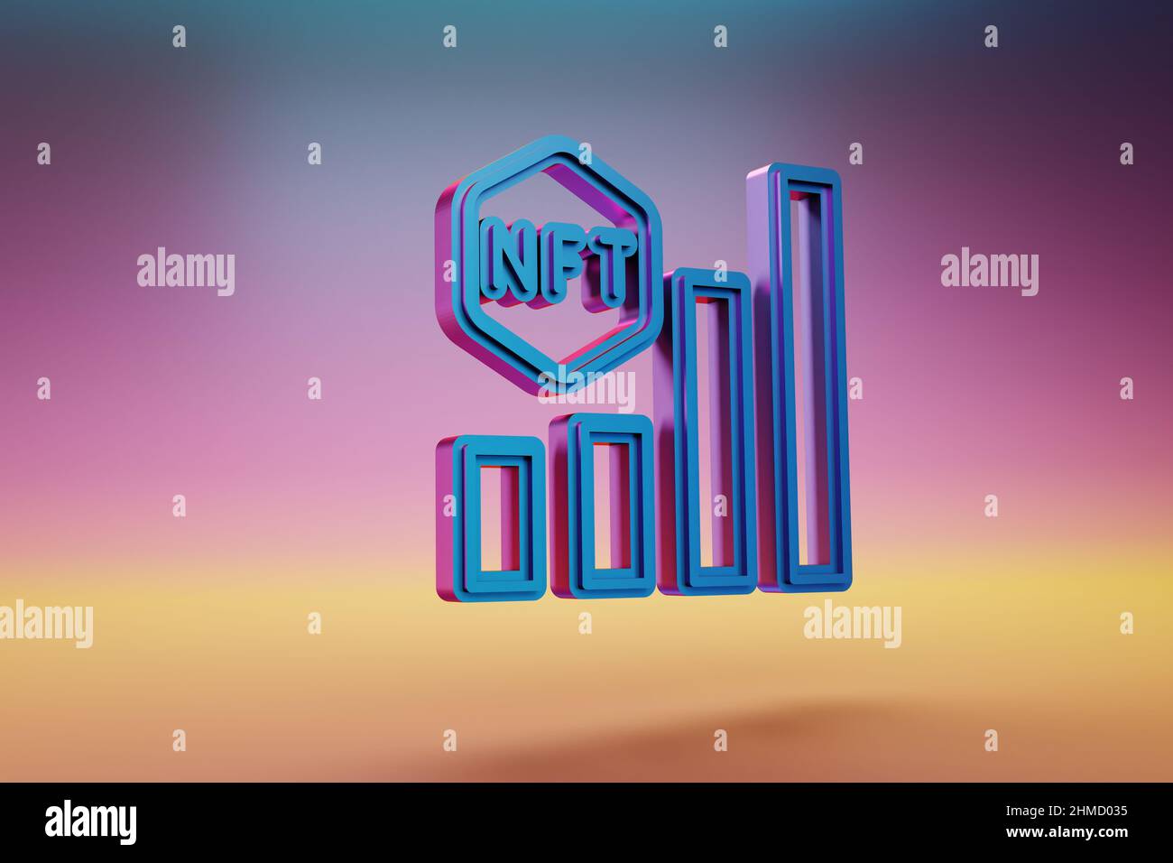 NFT Bar Chart icon. Beautiful Blue NFT Bar Chart symbol icons on ...