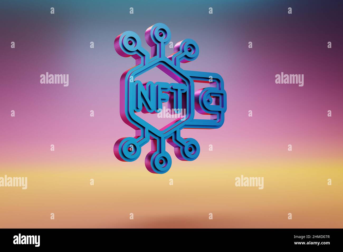 NFT Wallet icon. Beautiful Blue NFT Wallet symbol icons on multicolor ...