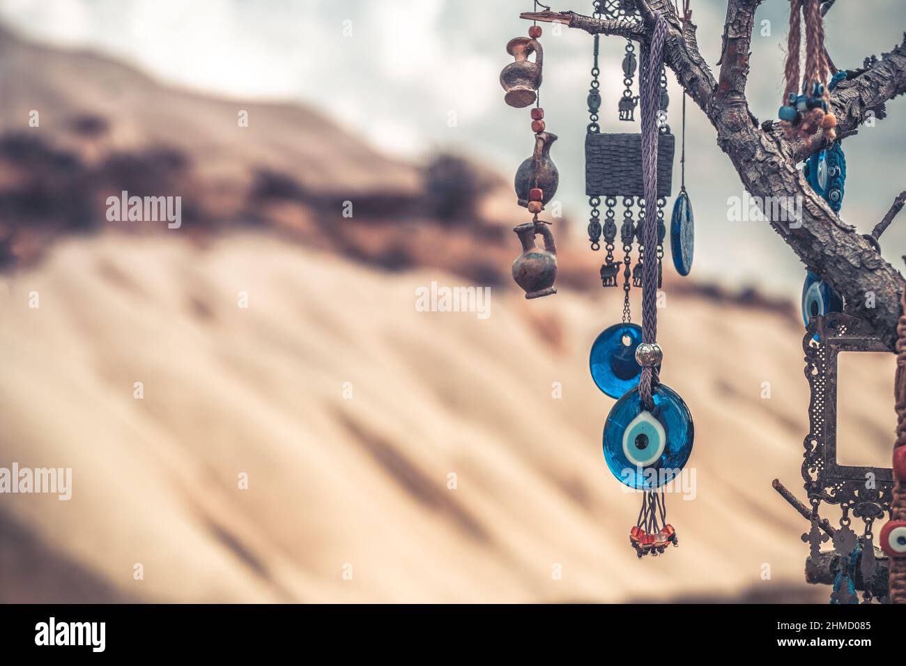 Amulets against evil eye hanging on tree Stock Photo - Alamy
