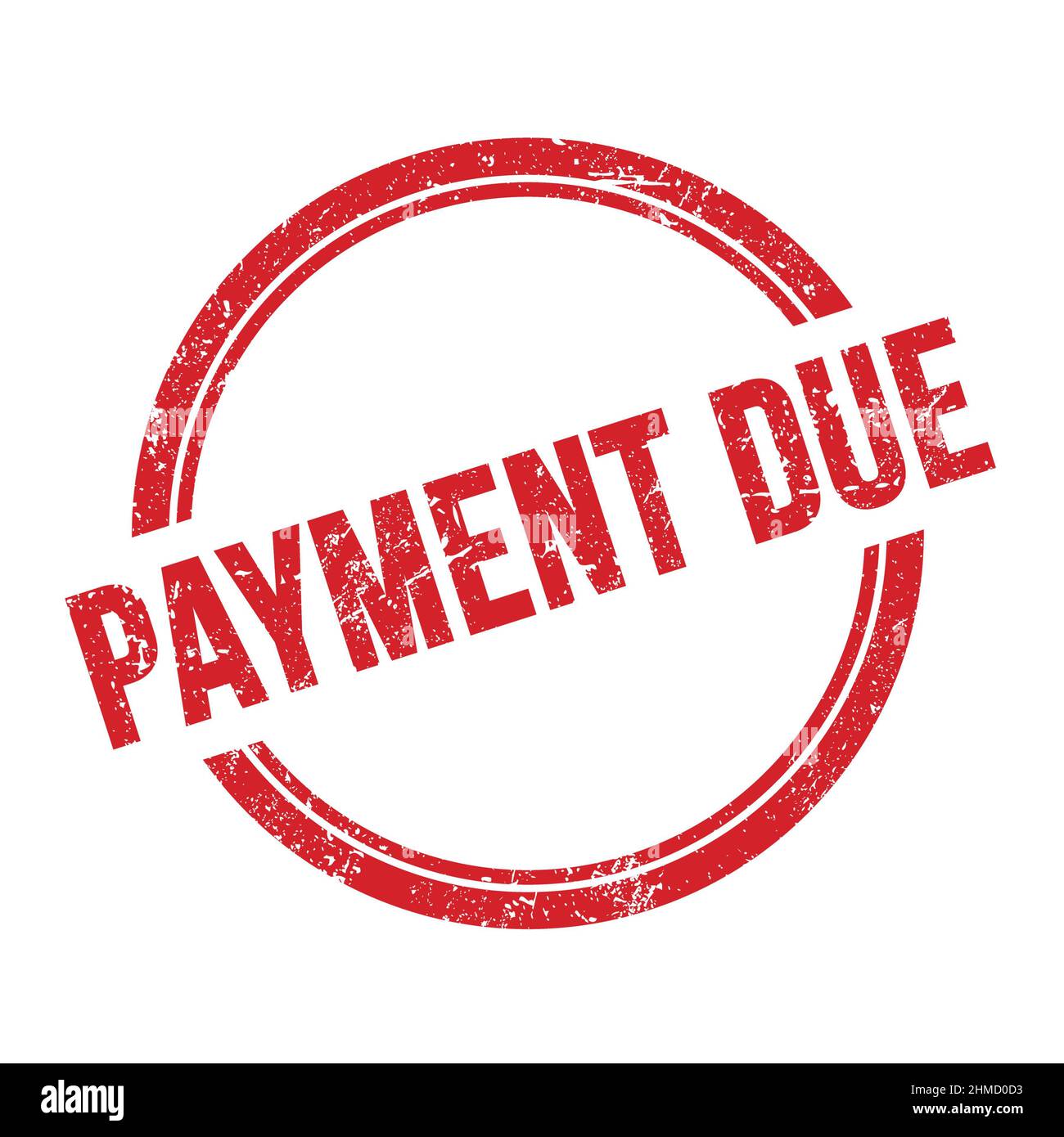 PAYMENT DUE, words written on red round stamp Stock Photo - Alamy