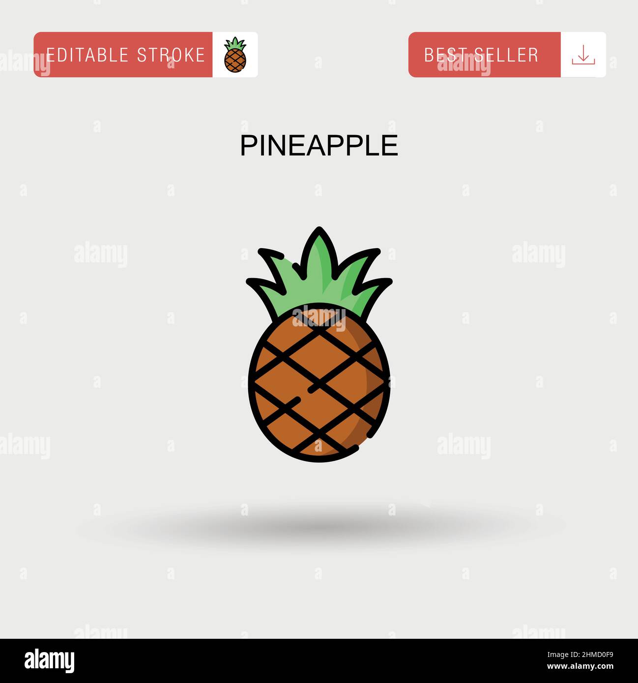 Whole pineapple icon hi-res stock photography and images - Alamy