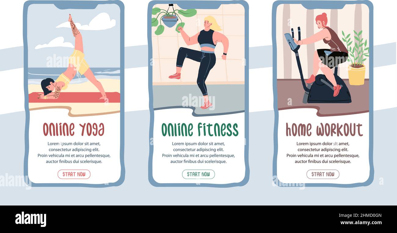 Cartoon flat characters on smartphone app screens,sports mobile online ...