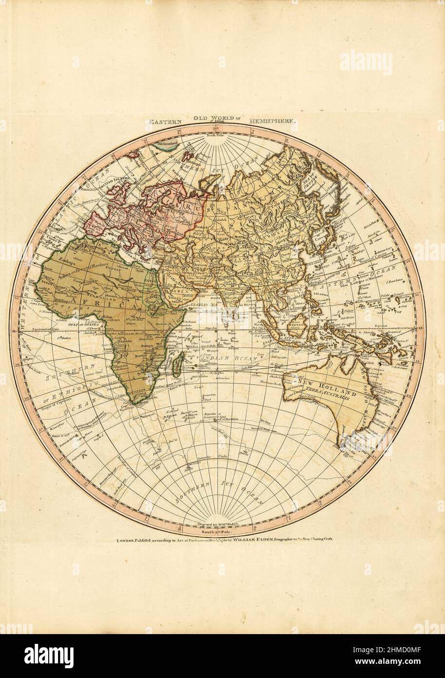 High Quality Antique World Map - William Faden 1786 , Illustration ...