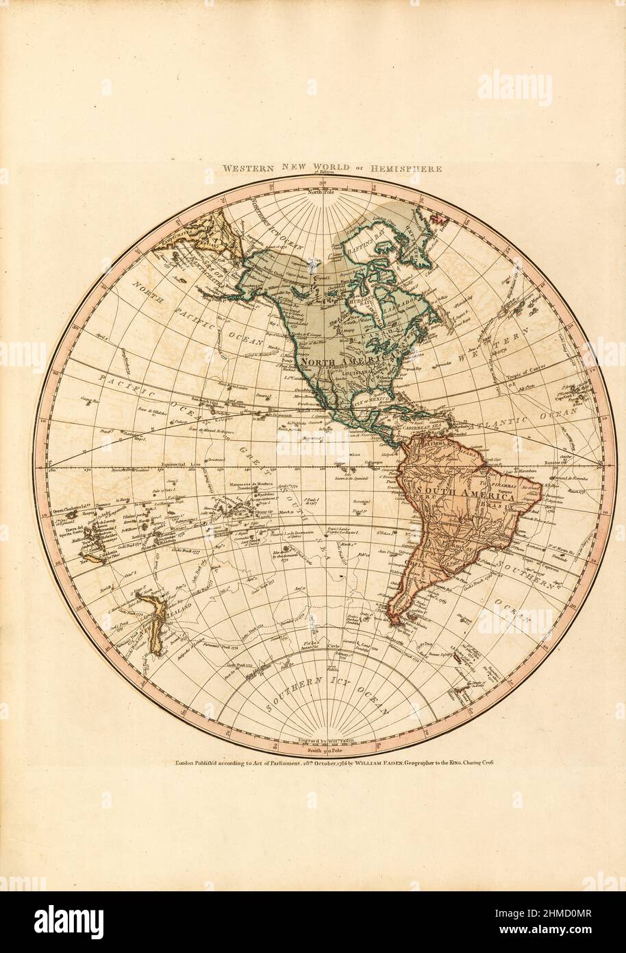 High Quality Antique World Map - William Faden 1786 , Illustration ...
