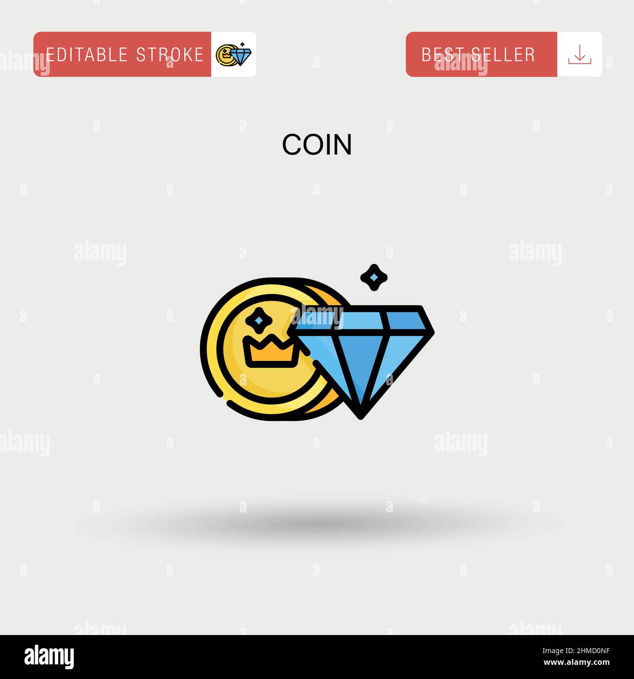 Coin Simple vector icon Stock Vector Image & Art - Alamy