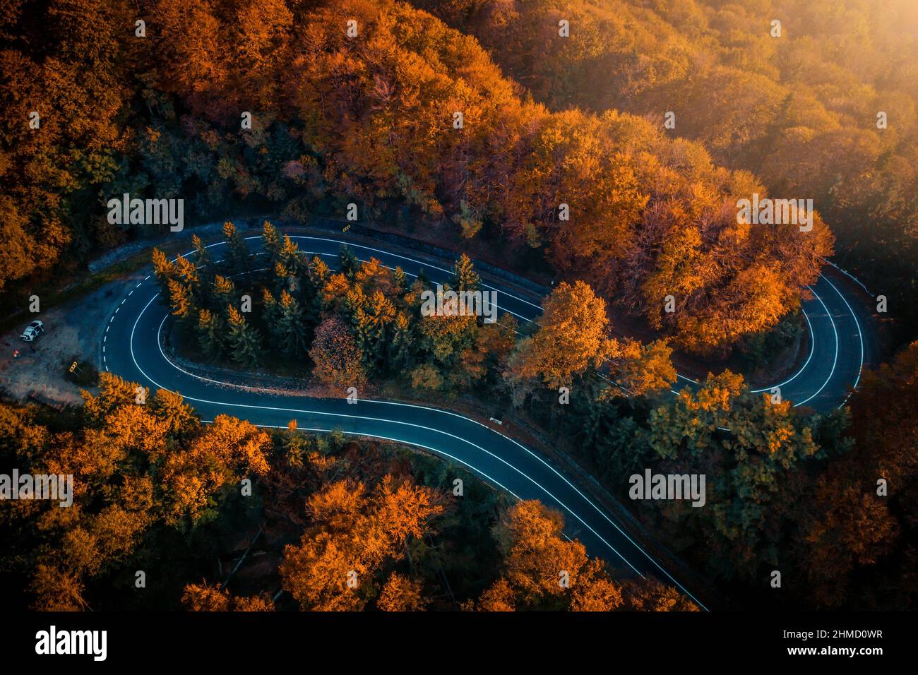 Transfagarasan serpentine going through forest Stock Photo - Alamy