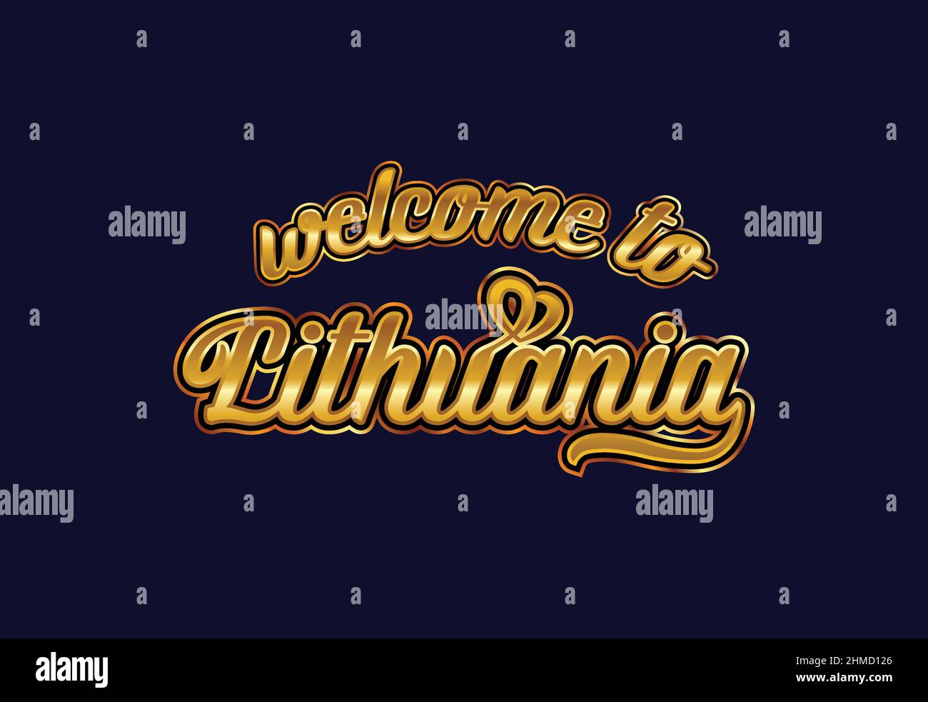Welcome To Lithuania Word Text Creative Font Design Illustration ...