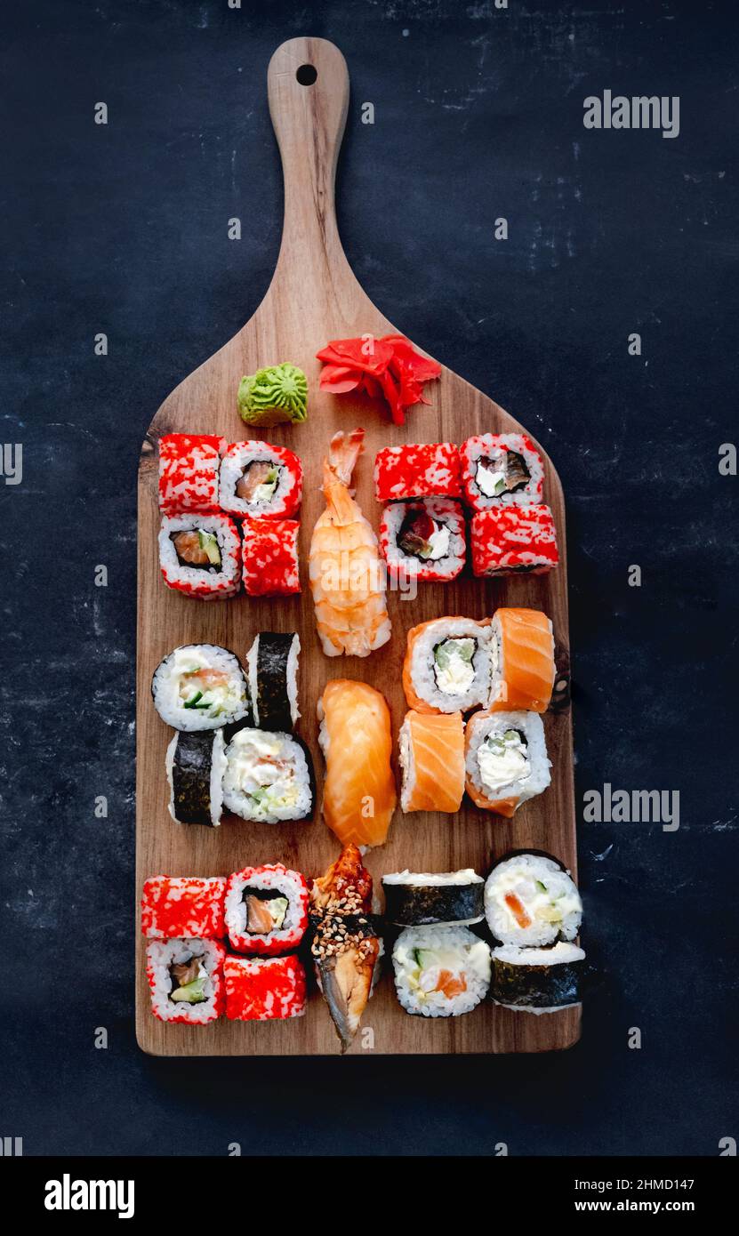 Colorful sushi maki set Stock Photo - Alamy
