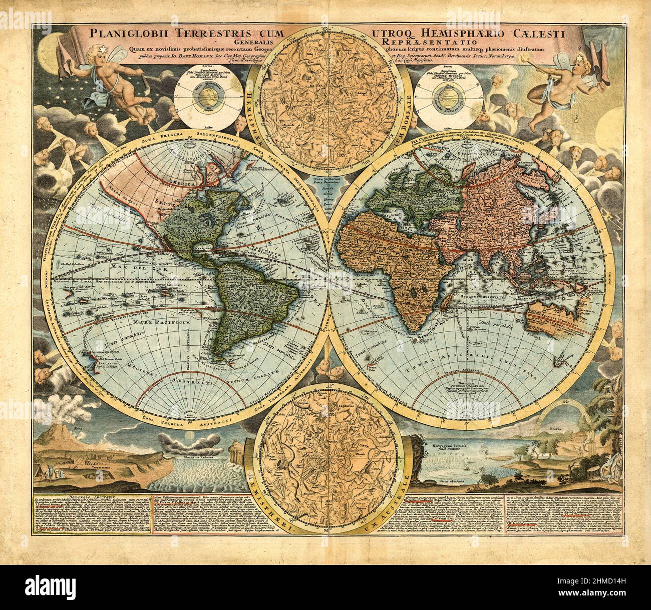High Quality Antique World Map 1663-1724 , Illustration Stock Photo - Alamy