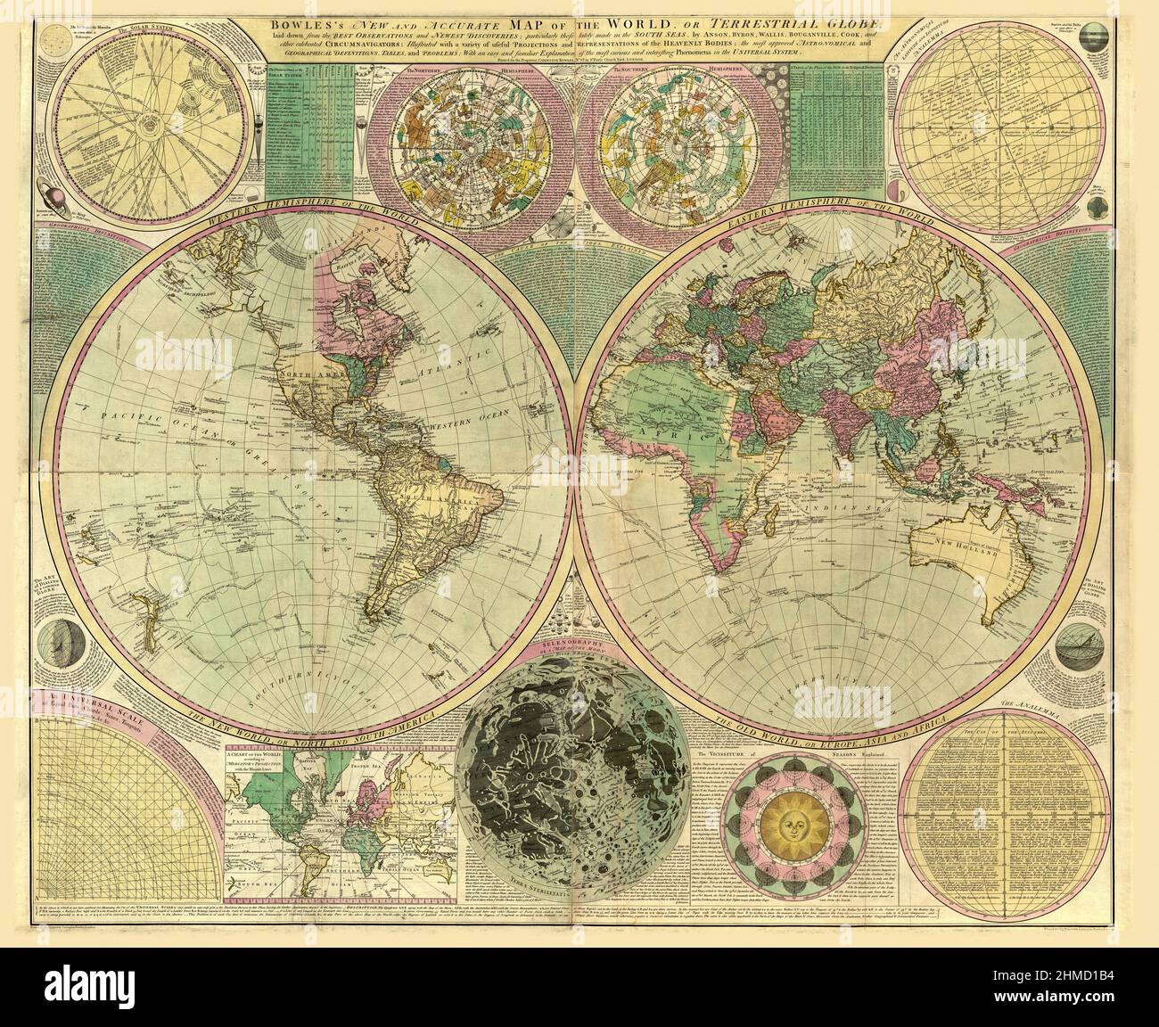 High Quality Antique World Map 1723-1798 , Illustration Stock Photo - Alamy