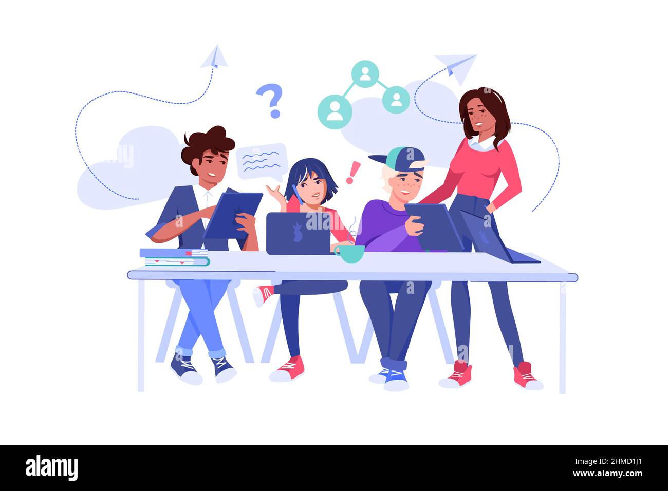 Group telework Stock Vector Images - Alamy