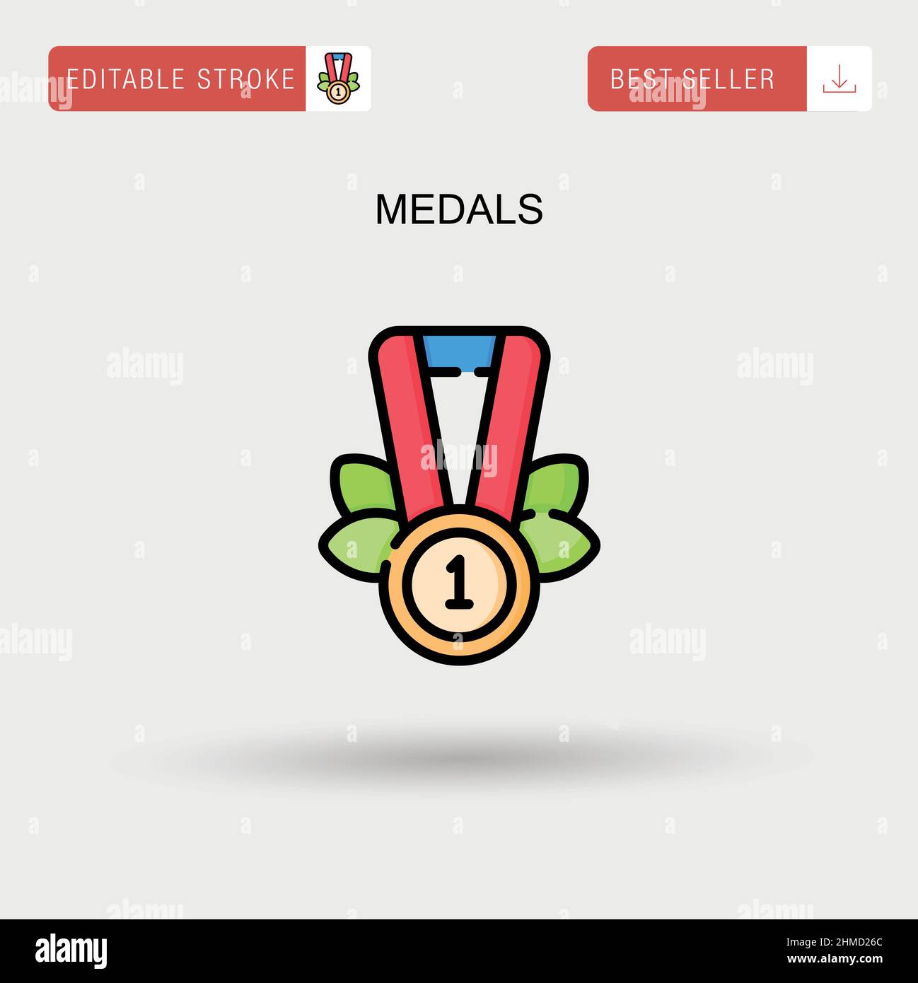 Bronze medals set vector award with laurel wreath hi-res stock ...
