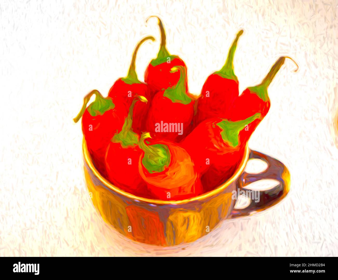 Painting of Mexican Chillies Stock Photo - Alamy
