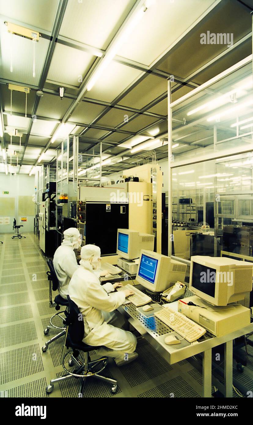 Two Men Working In Lab Manufacturing computer parts Stock Photo - Alamy