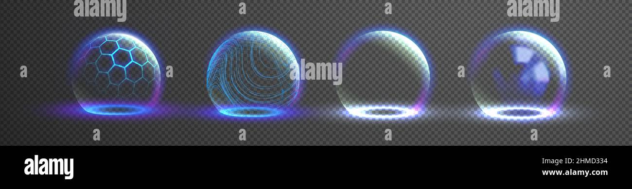 Sphere shield abstract energy protection spheres. Force field defence ...