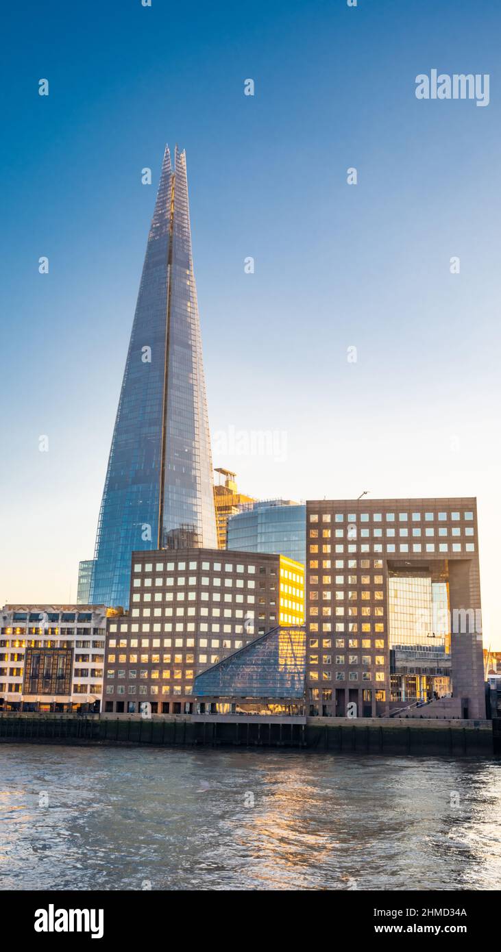 Sunset on The Shard with Thames Stock Photo - Alamy