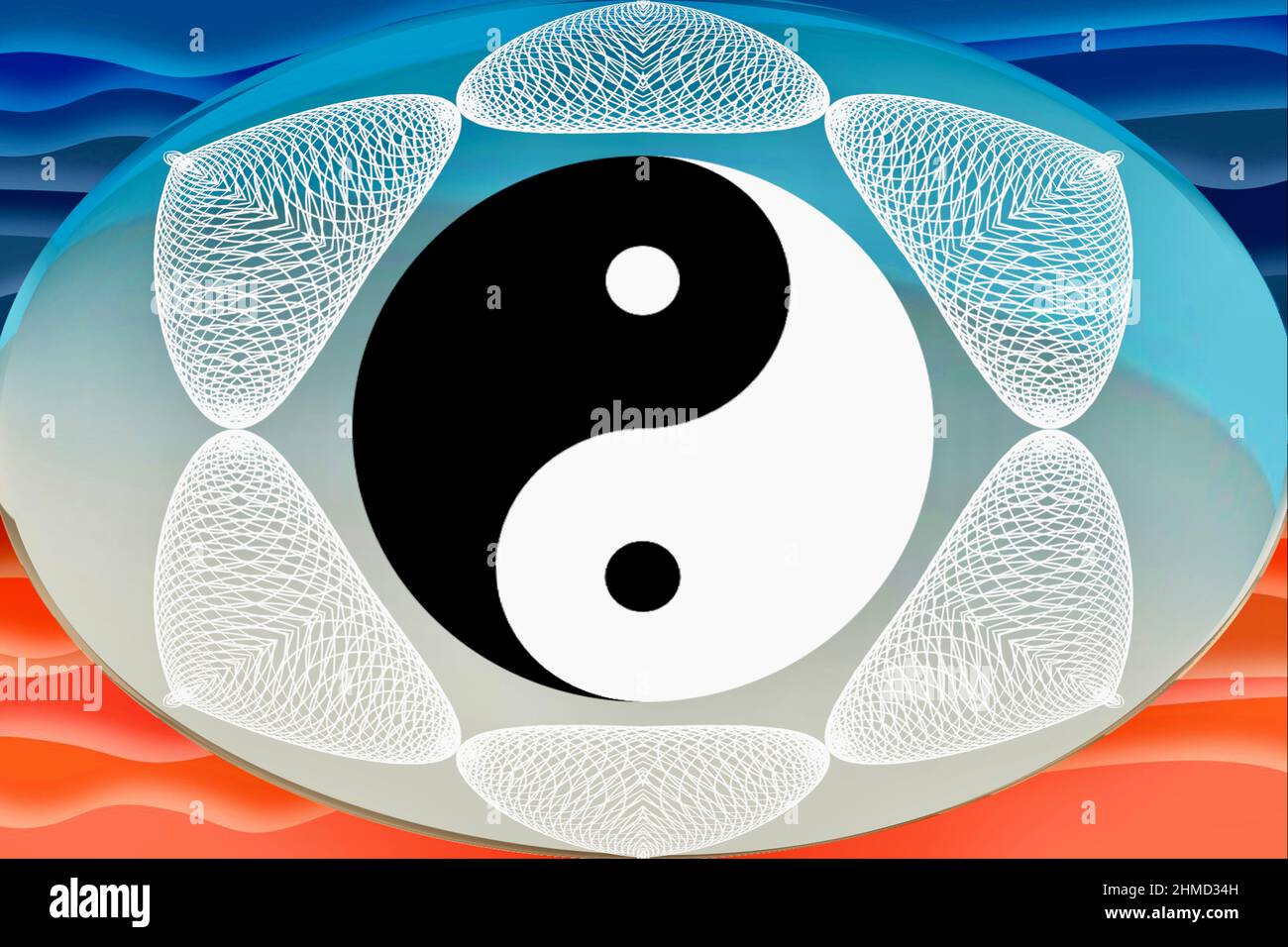 Yin Yang symbol in contemporary colourful setting Stock Photo - Alamy