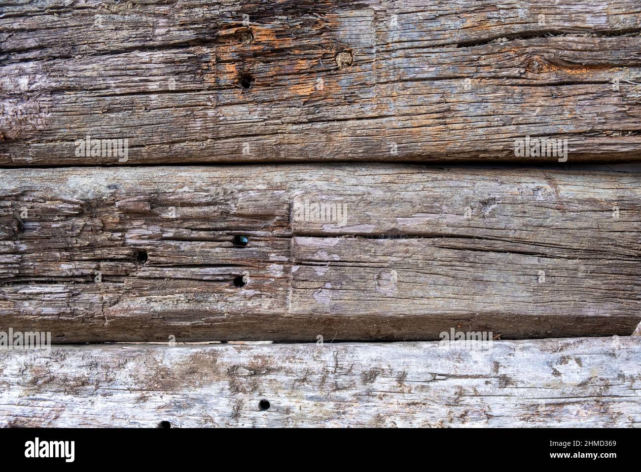 Old wooden log wall background Stock Photo - Alamy