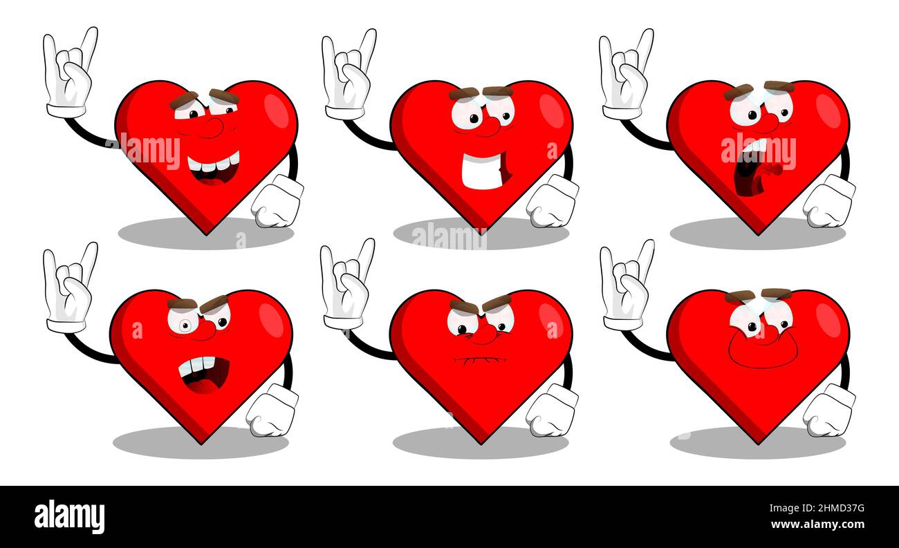 Heart Shape with with hands in rocker pose as a cartoon character ...