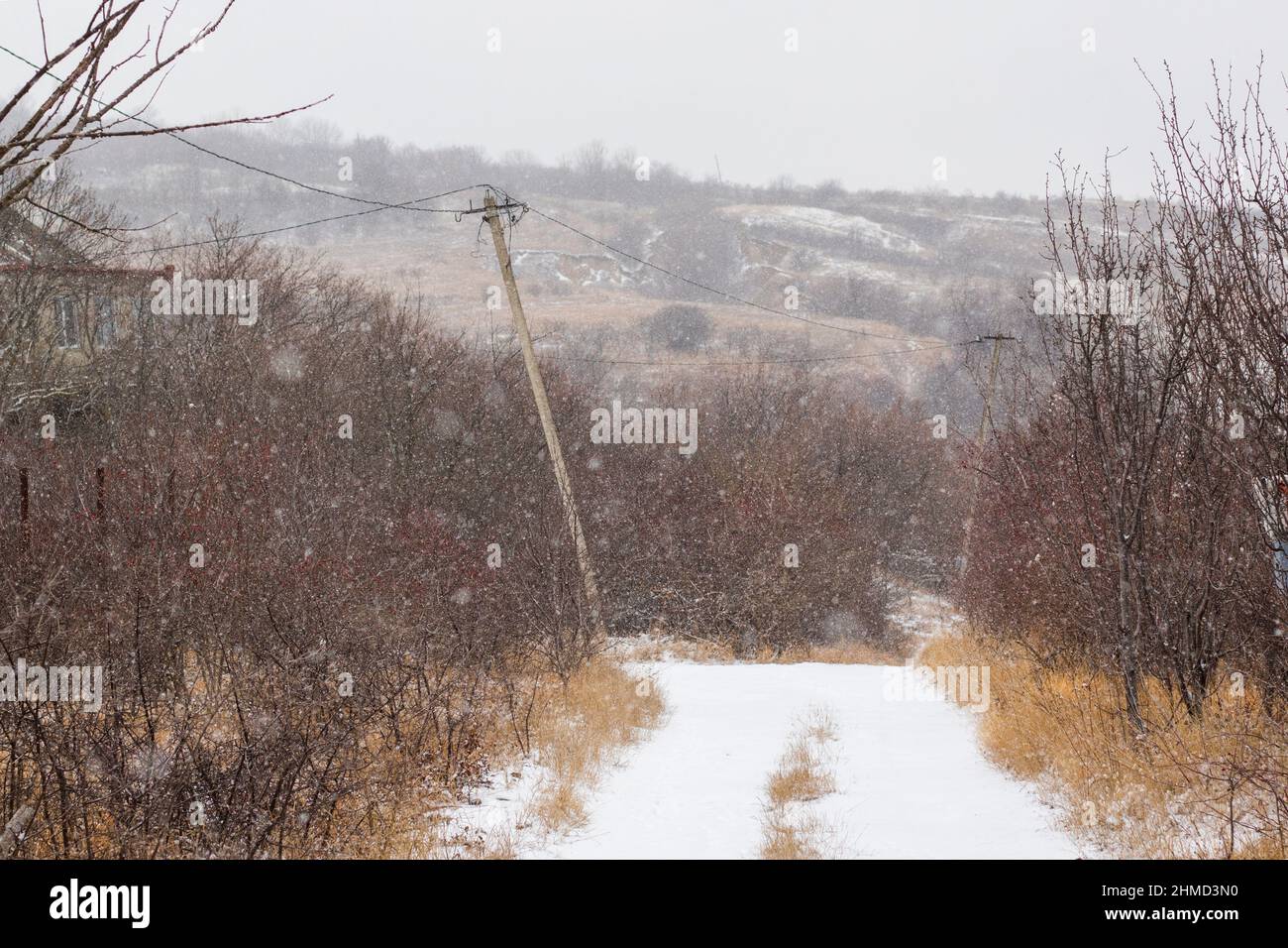 Snow and winter landscape and view in Georgia Stock Photo - Alamy