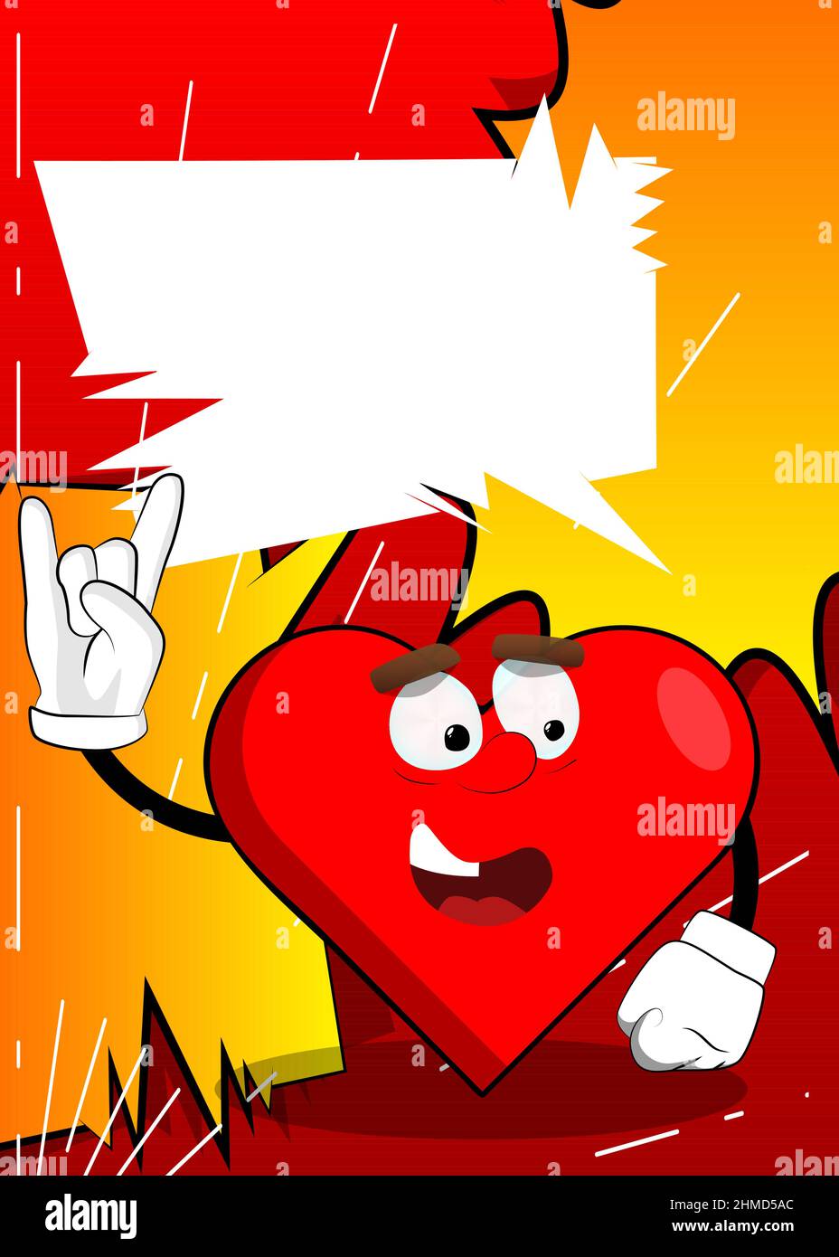 Heart Shape with with hands in rocker pose as a cartoon character ...