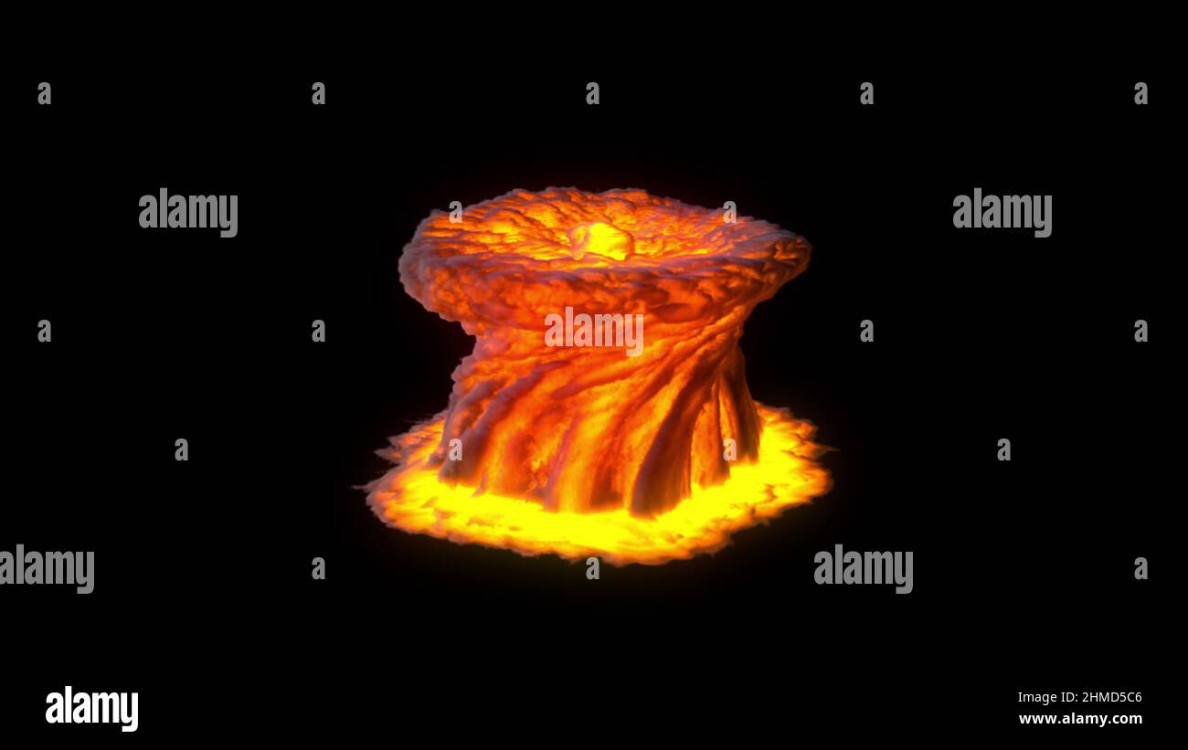 Energy hurricane from lava 3d render with puffs of smoke. Powerful ...