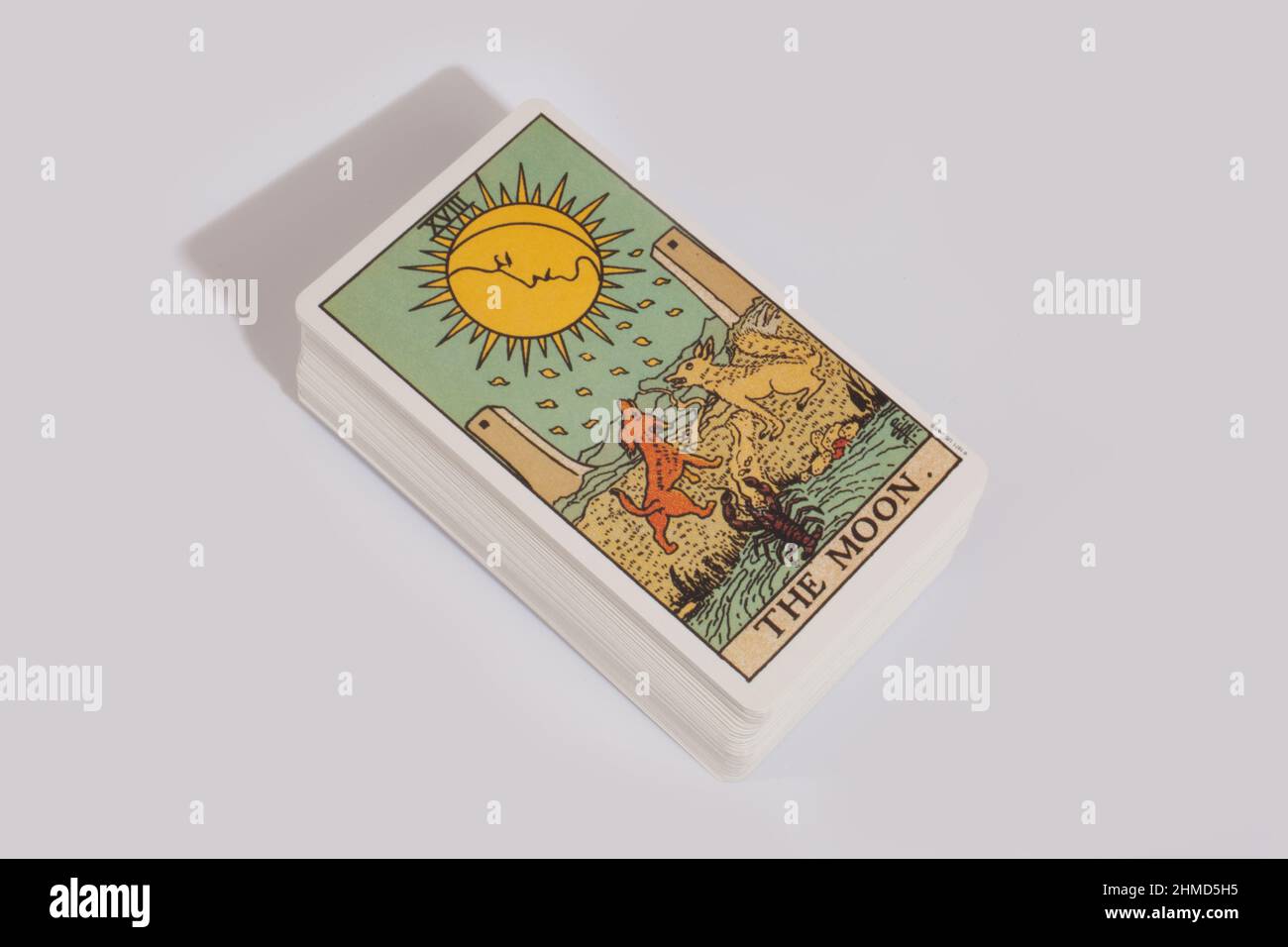 The moon card from a traditional tarot pack Stock Photo - Alamy