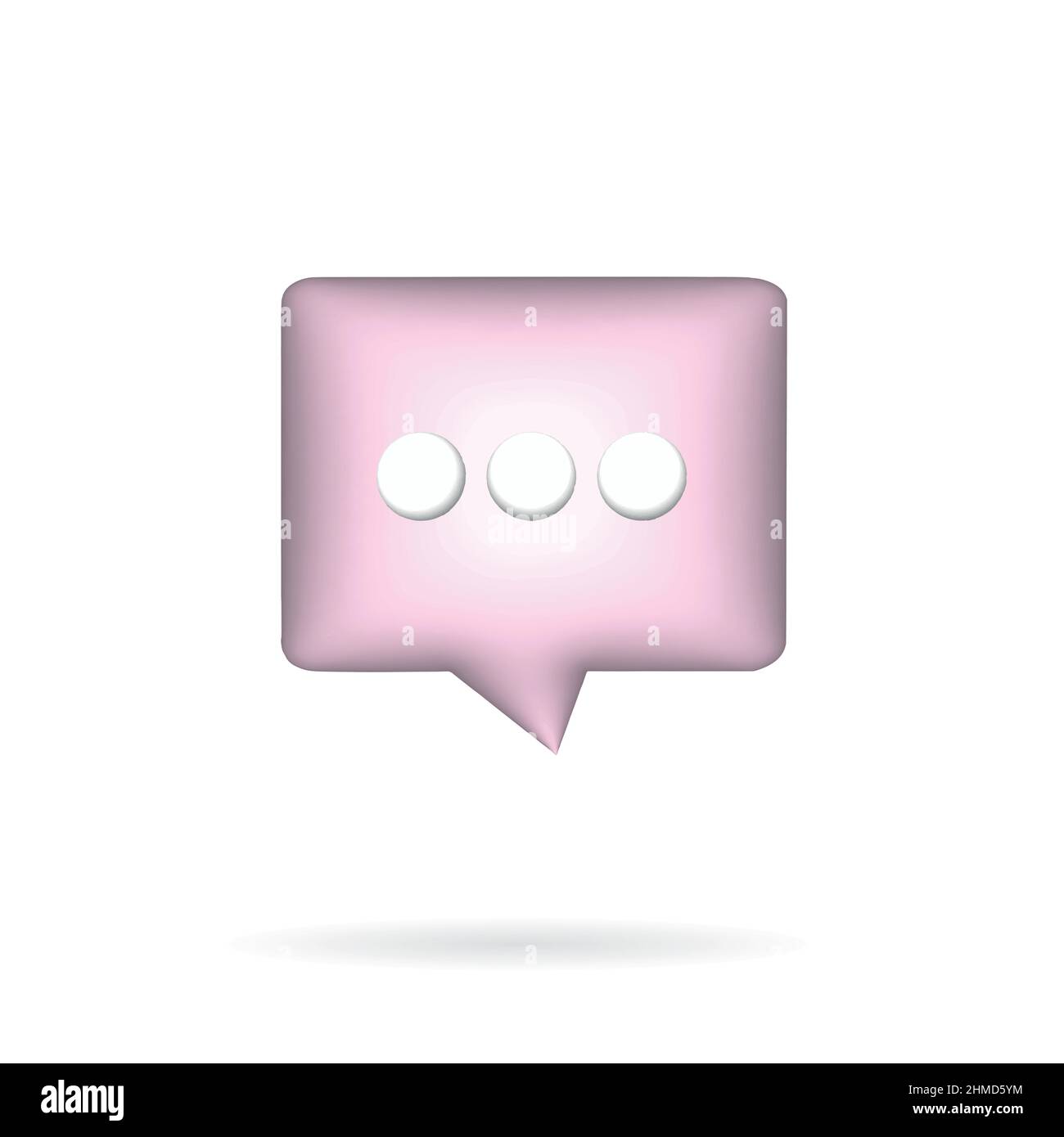 Pink Speech 3D Bubble for Communication concept and Web UI Stock Vector ...