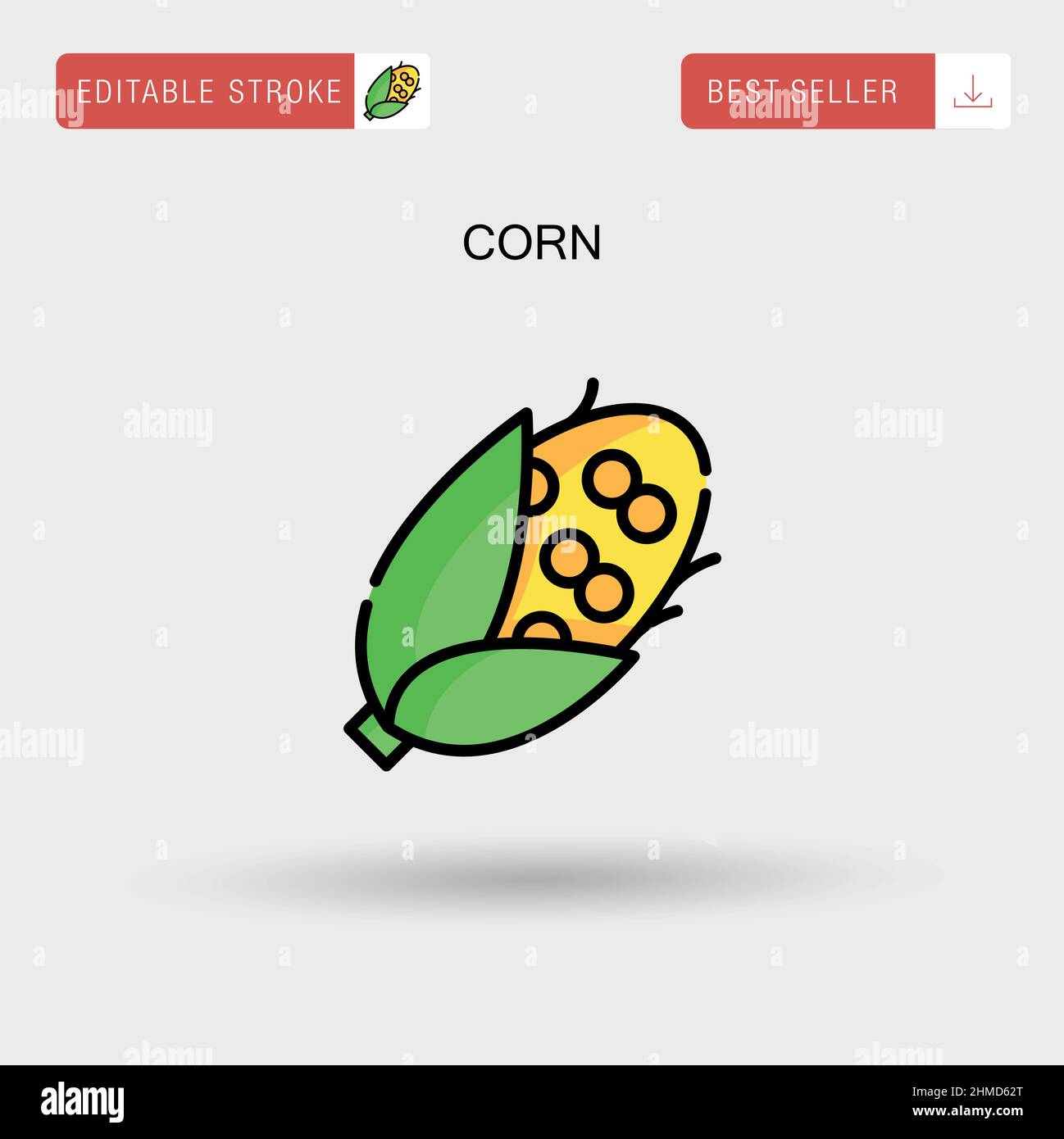 Corn Simple vector icon Stock Vector Image & Art - Alamy