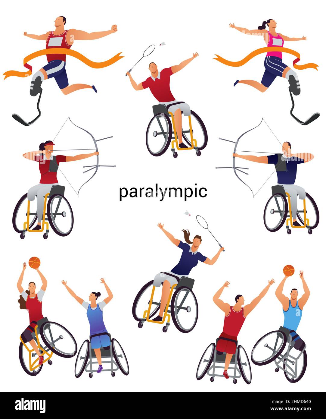 illustration set of paralympic athlete Stock Vector Image & Art - Alamy