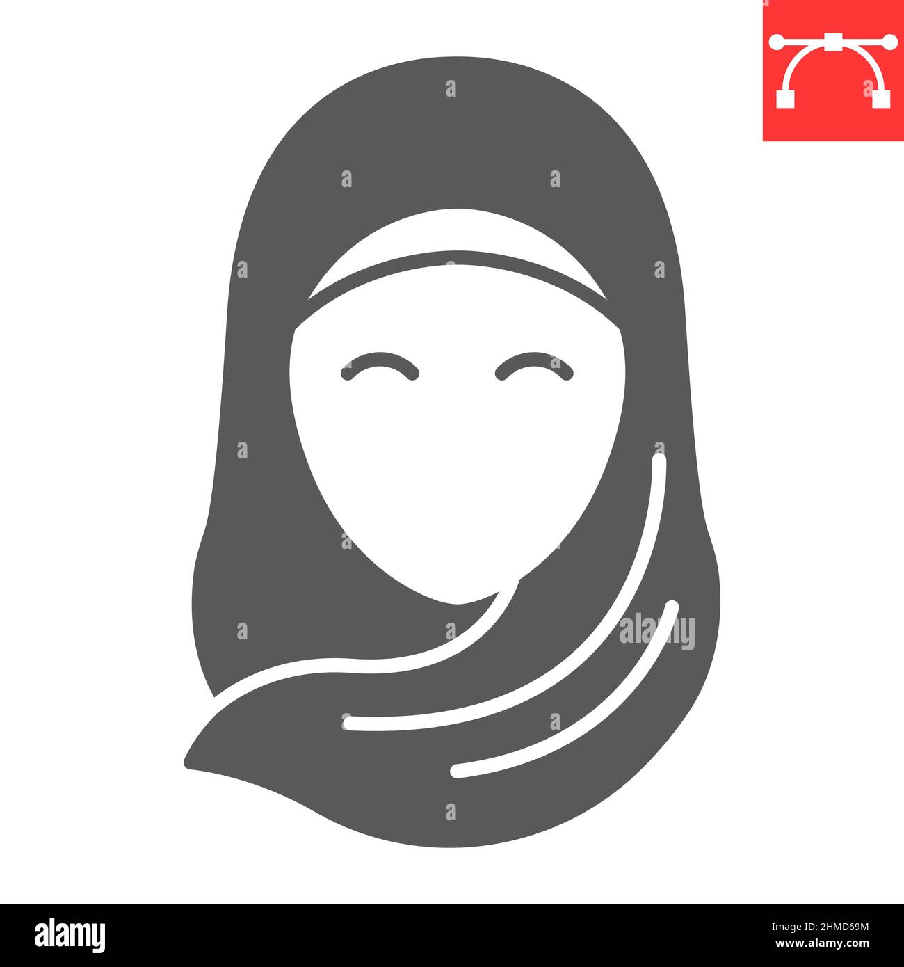 Woman wearing hijab glyph icon, clothes and Arabic woman, Muslim woman ...