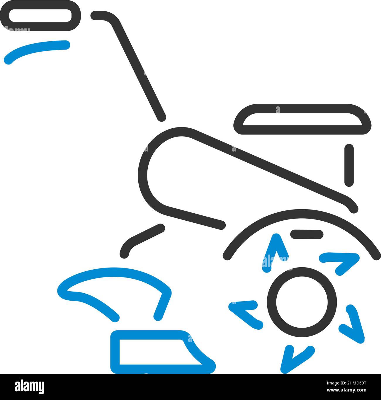 Garden Tiller Icon. Editable Bold Outline With Color Fill Design ...